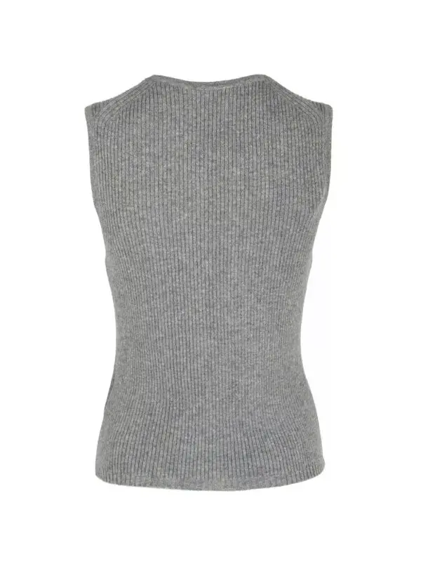 Veronica Beard Sid Ribbed Tank Top - Grey