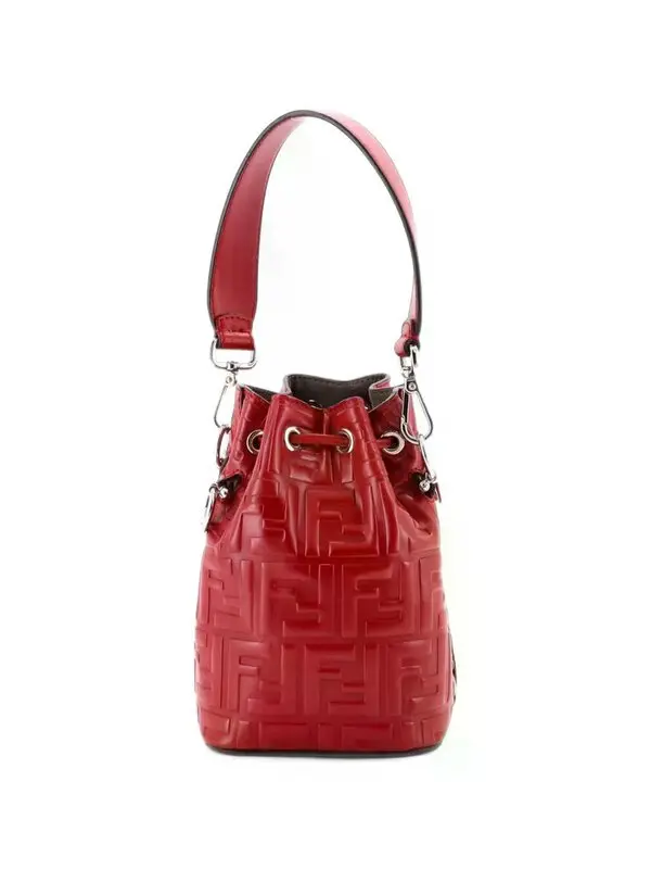 Fendi Mon Tresor Zucca Embossed Leather Mini Bucket Bag