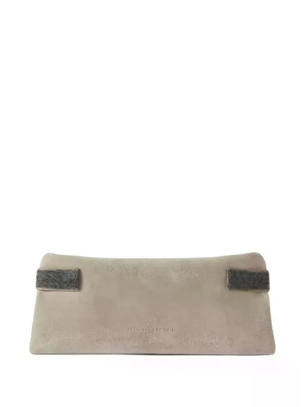 Brunello Cucinelli Monili-embellished Suede Clutch Bag