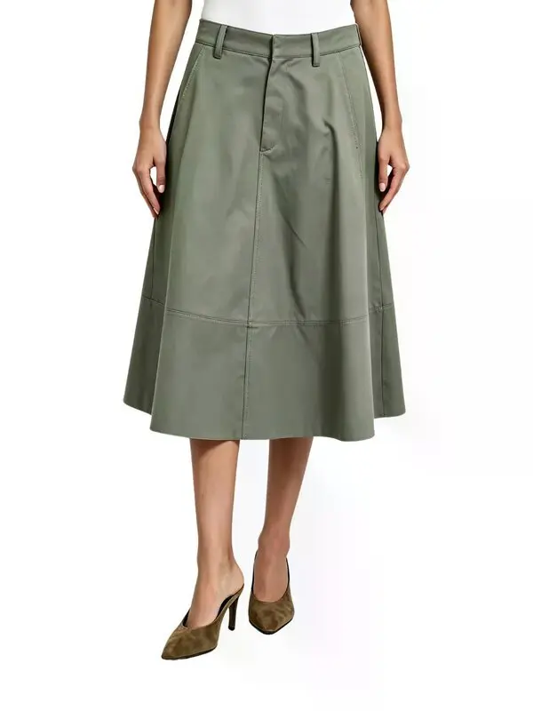 Brunello Cucinelli A-line Paneled Midi Skirt