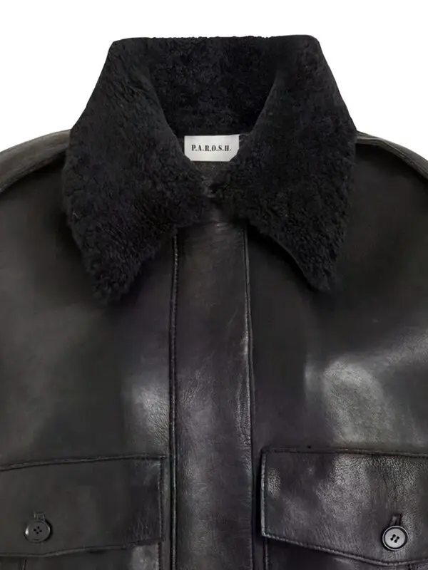 P.a.r.o.s.h Fur-collar Leather Jacket