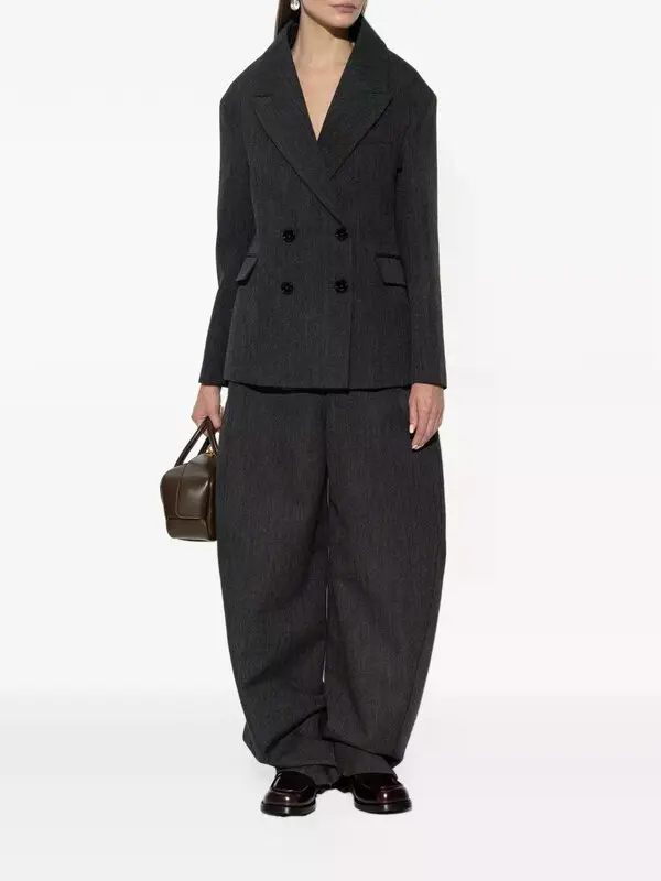 Balenciaga High-waist Barrel Pants In Dark - Grey