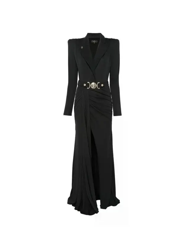BABYLONE PARIS Belted Ruched Maxi Dress
