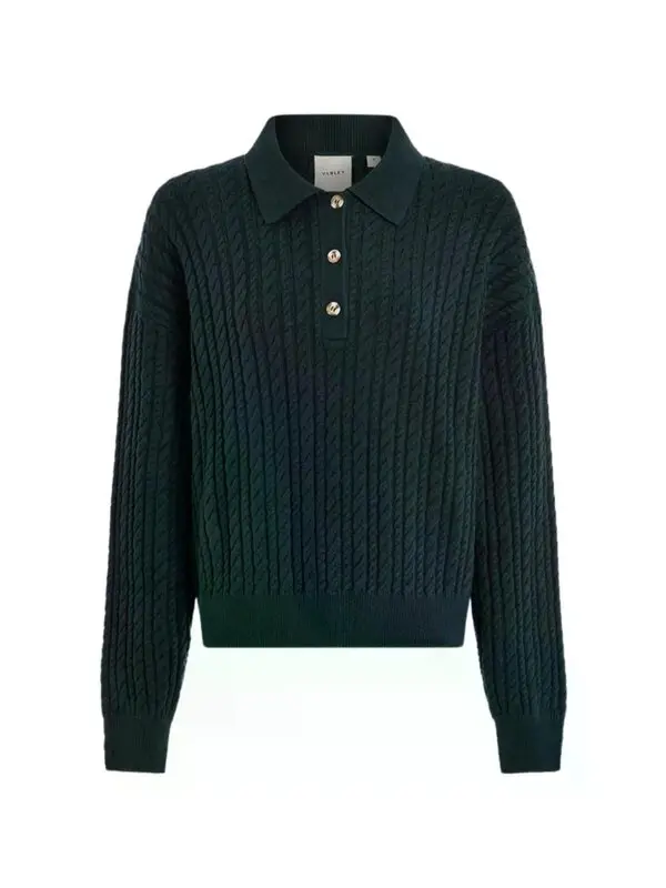 Varley Dottie Cable-knit Polo-collar Sweater
