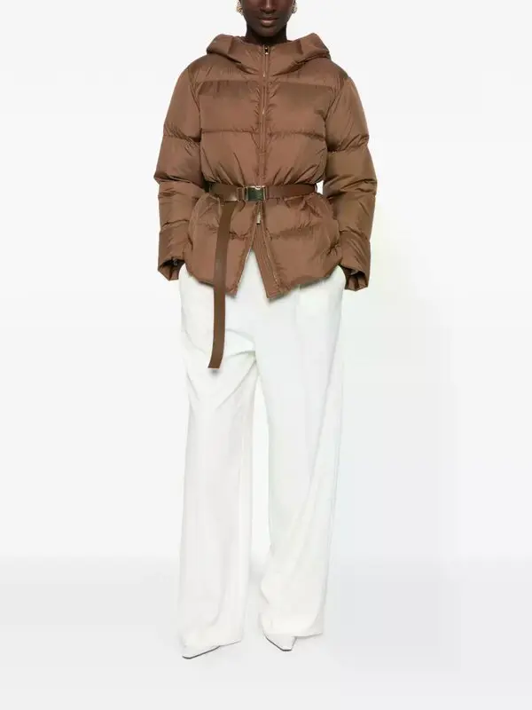 Max Mara Belted Hooded Quilted Jacket