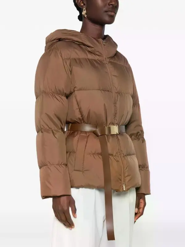 Max Mara Belted Hooded Quilted Jacket