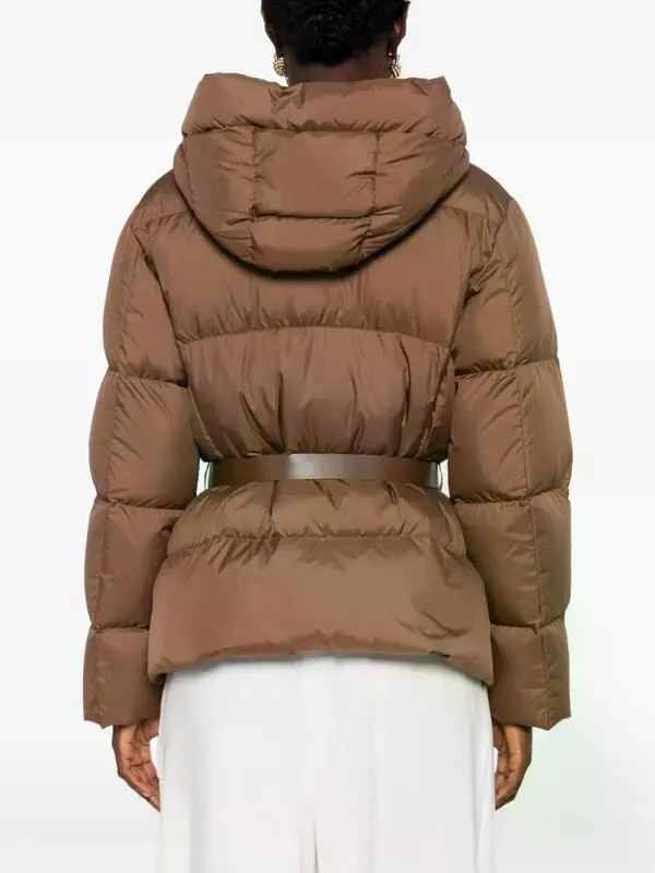 Max Mara Belted Hooded Quilted Jacket