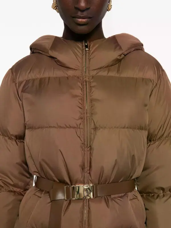 Max Mara Belted Hooded Quilted Jacket