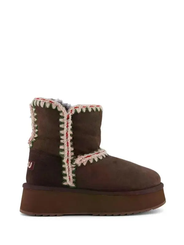 Mou Norfolk Crochet-trim Platform Boots