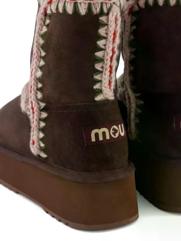 Mou Norfolk Crochet-trim Platform Boots