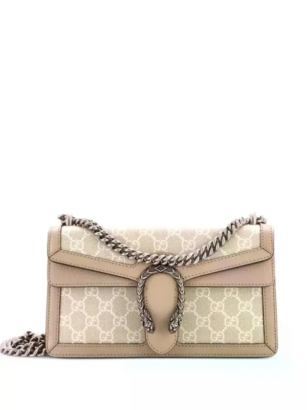 Gucci Dionysus Bag Gg Coated Canvas With Leather Small Shoulder Bag - Neutrals