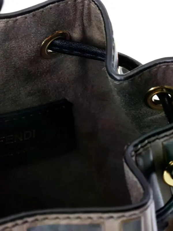 Fendi Mon Tresor Zucca Embossed Leather Mini Bucket Bag