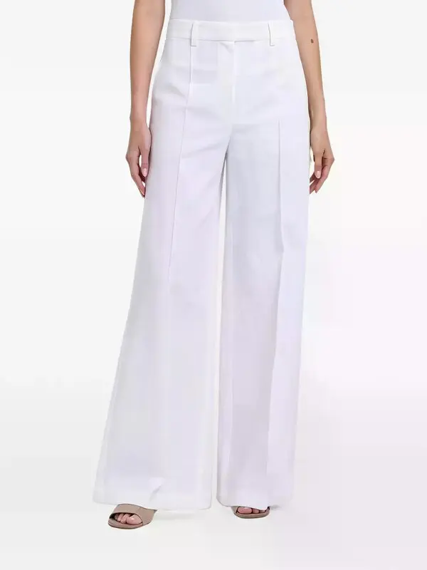 Brunello Cucinelli Pressed-crease Wide-leg Tailored Trousers