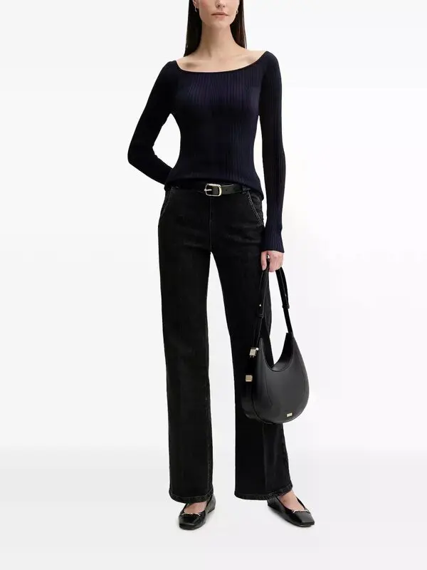 BENETTON Ribbed-knit Off-shoulder Sweater
