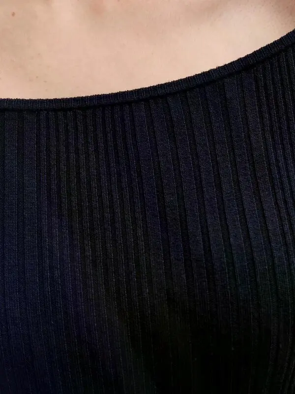 BENETTON Ribbed-knit Off-shoulder Sweater