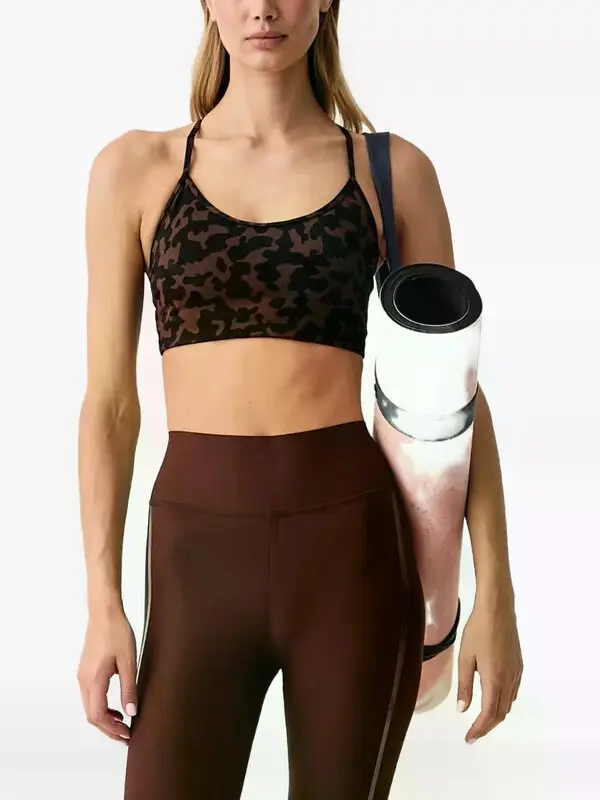 CASALL Sleek Camouflage-print Sports Bra - Brown