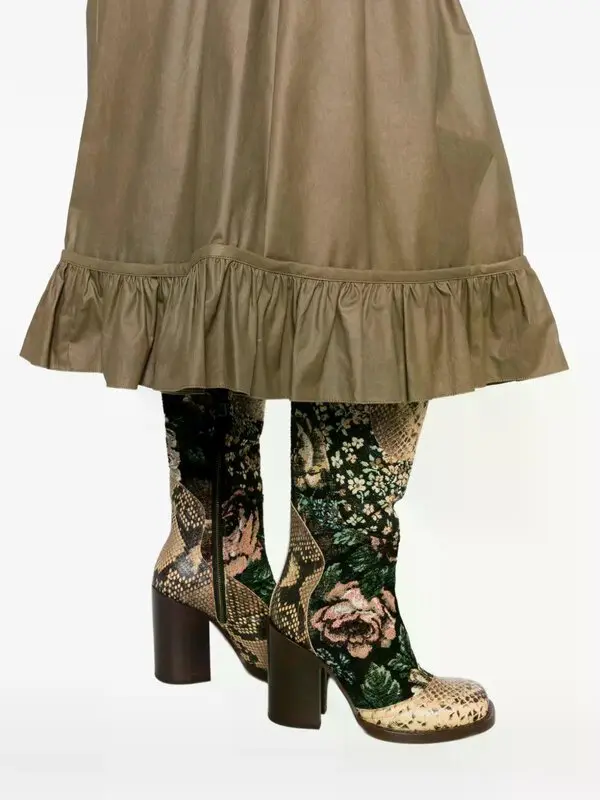MAISON MARGIELA Ruffled-trim Flared Skirt - Green