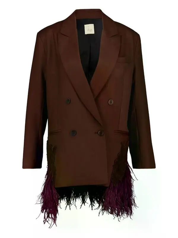 PAULA Embroidered Feather Blazer