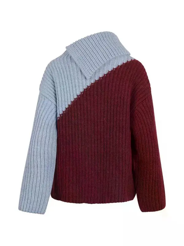 Essentiel Antwerp Kolorama Two-tone Ribbed Sweater - Red