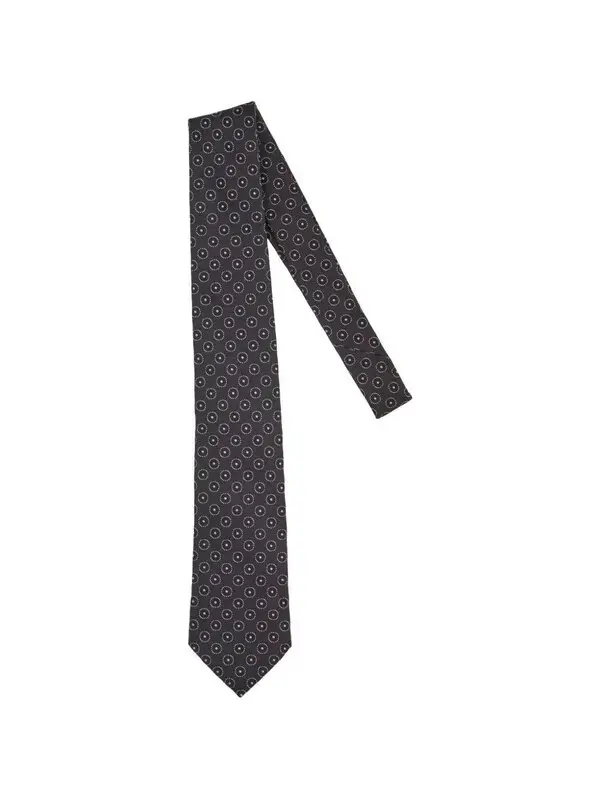 Hugo Silk Tie With Jacquard Pattern - Black