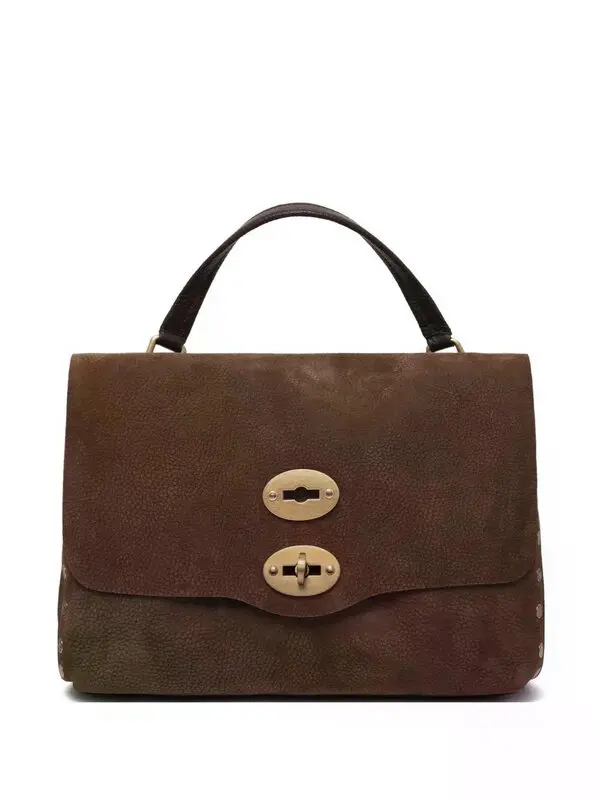 ZANELLATO Postina Stud-embellished Leather Tote Bag - Brown
