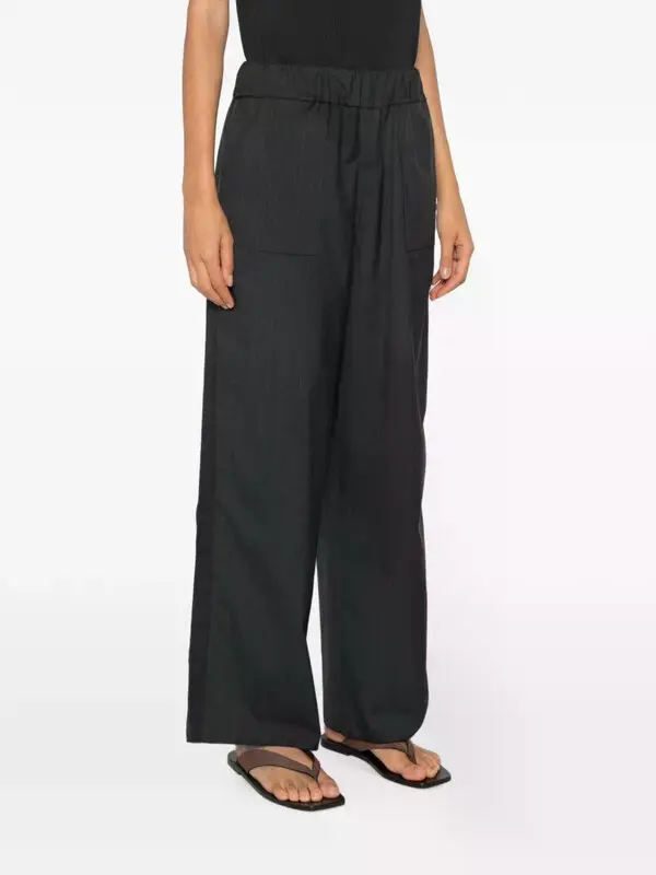 FRANCESCA MARCHISIO Coulisse Pinstriped Wide-leg Trousers