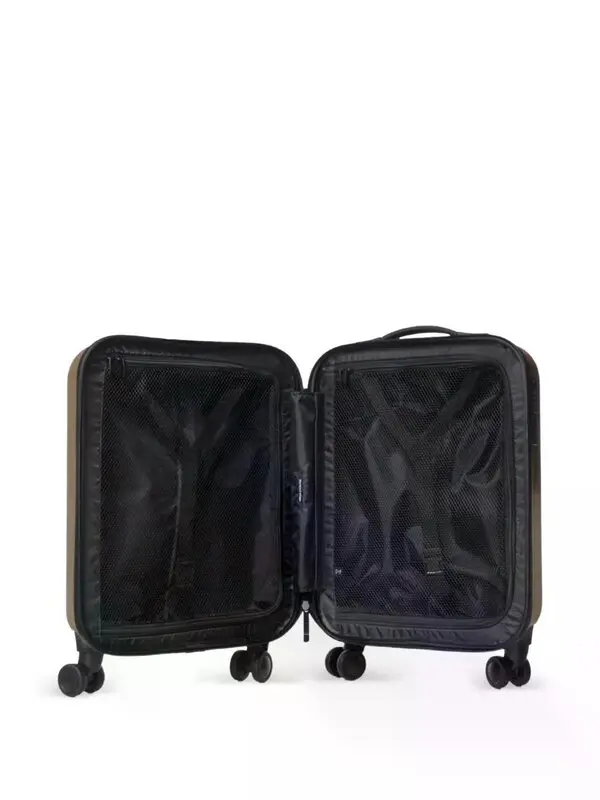 Armani Exchange Logo-embossed Ridged Suitcase - Gold