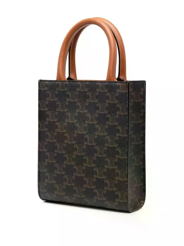 Celine 2022 Mini Triomphe Coated Canvas Vertical Cabas Satchel