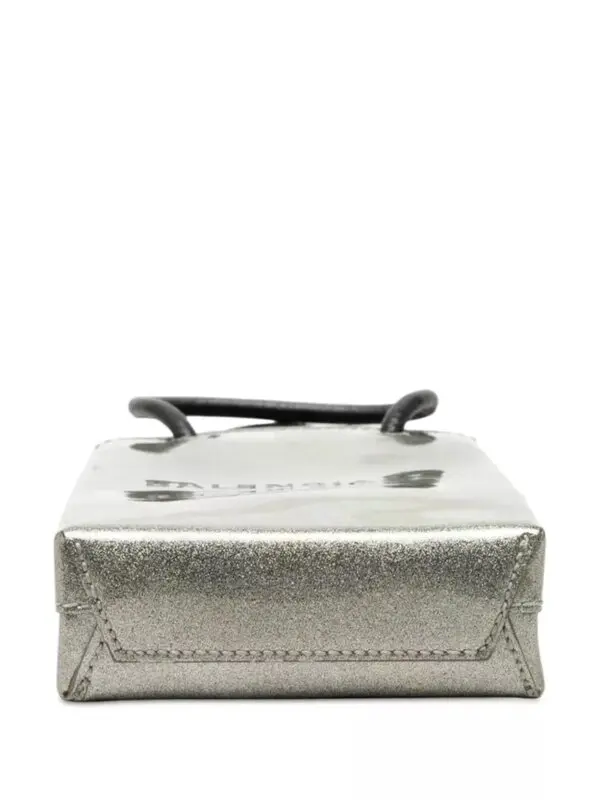 Balenciaga 2019 Mini Patent Logo Shopping Phone Holder Satchel