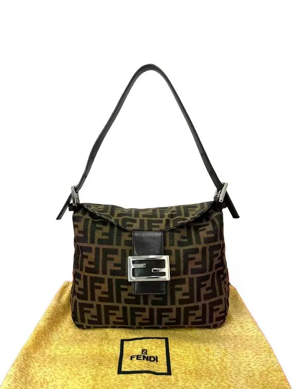 Fendi 1990-2010 Zucca Canvas Shoulder Bag