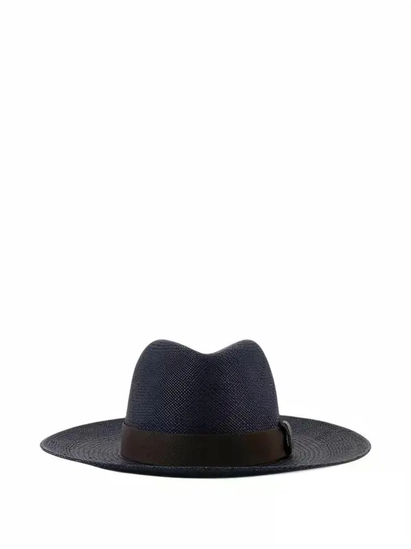 Brunello Cucinelli Grosgrain-trim Fedora Hat - Blue