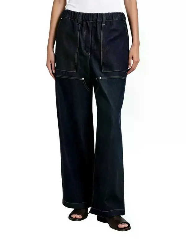 Brunello Cucinelli Elasticated-waistband Contrast-stitched Jeans