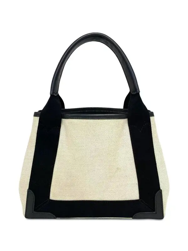 Balenciaga 2000-2026 Canvas Navy Cabas Xs Satchel - Brown