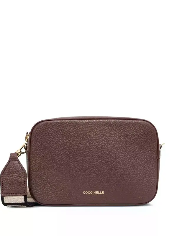 COCCINELLE Grained Leather Shoulder Bag - Red