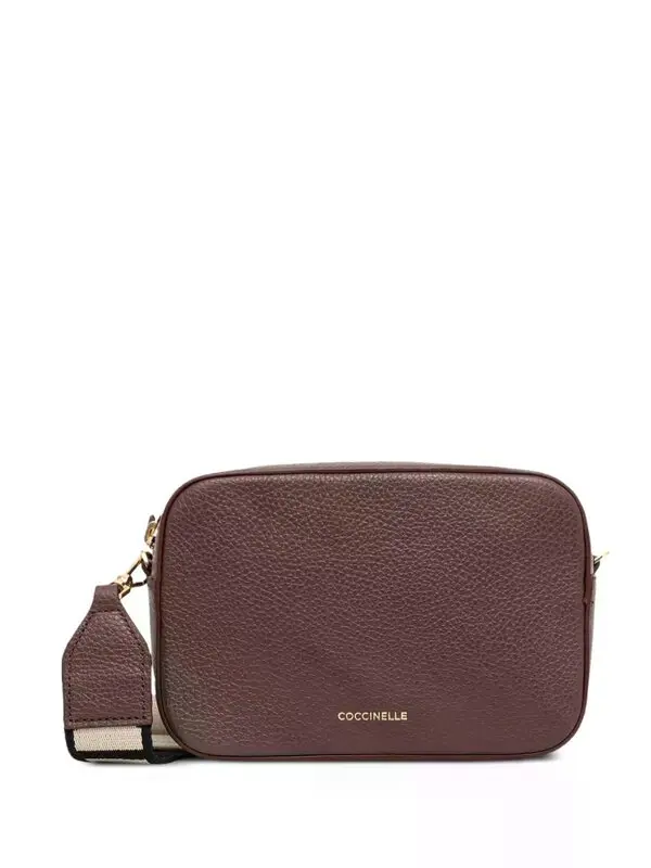 COCCINELLE Grained Leather Shoulder Bag - Red