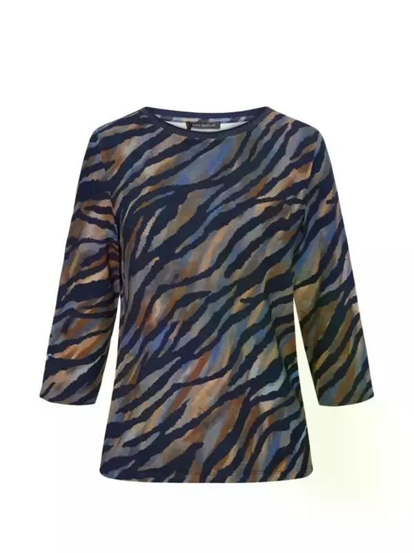 BETTY BARCLAY Tiger-print Sweater - Blue