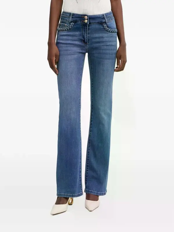 MORGAN Braided-trim Bootcut Jeans