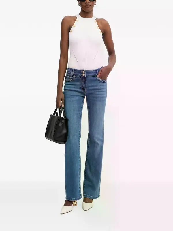 MORGAN Braided-trim Bootcut Jeans