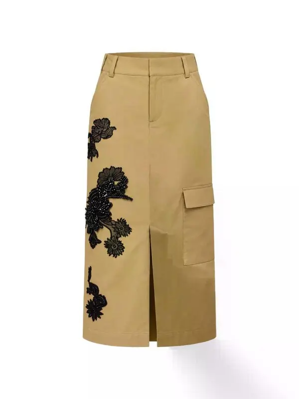 Hellessy Dima Floral-appliqué Cargo Straight Midi Skirt