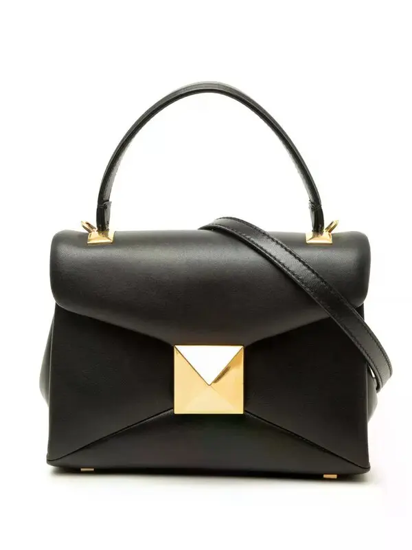 Valentino Garavani 2018-2026 Mini Leather One Stud Top Handle Bag Satchel - Black