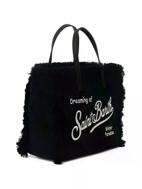 MC2 SAINT BARTH Colette Fringed-edge Corduroy Tote Bag