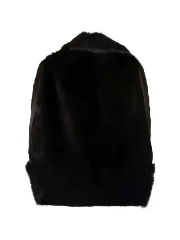 BLANCHA Shearling-trim Leather Gilet
