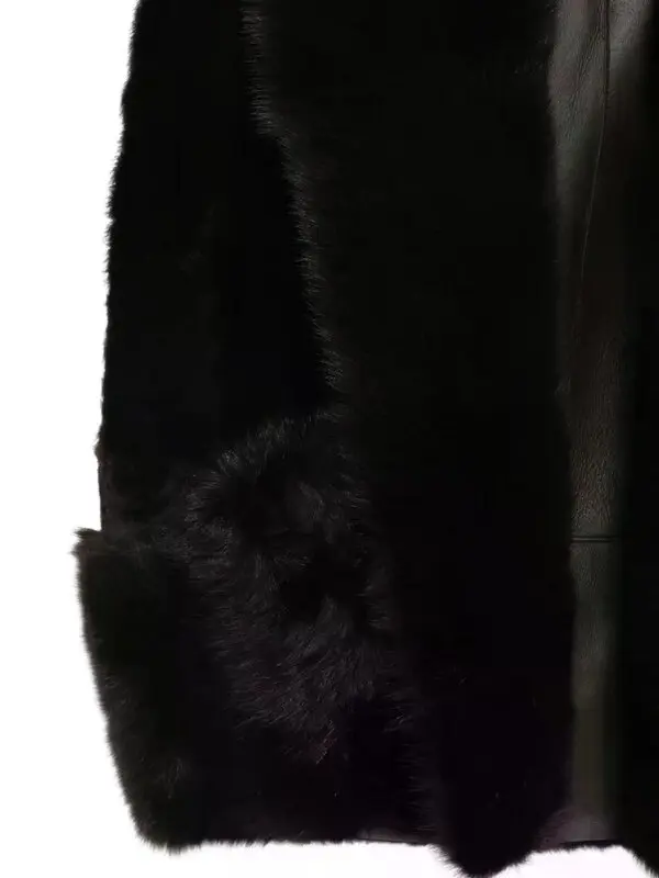 BLANCHA Shearling-trim Leather Gilet