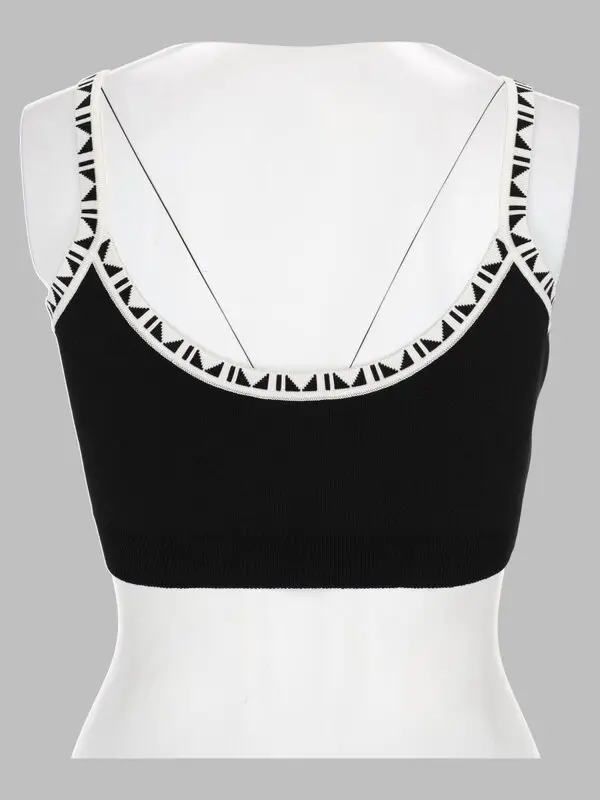 Versace Top Cropped A Coste Con Logo
