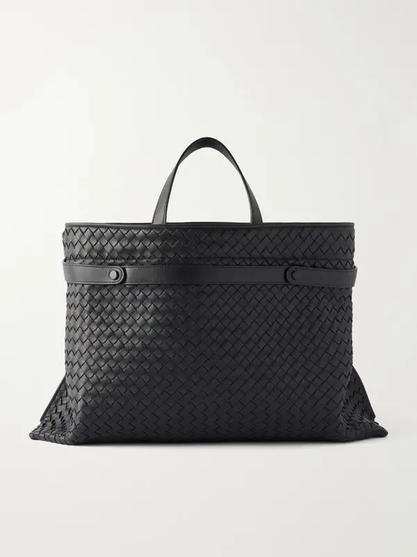 Bottega Veneta Archivio Intrecciato Leather Tote Bag - Black