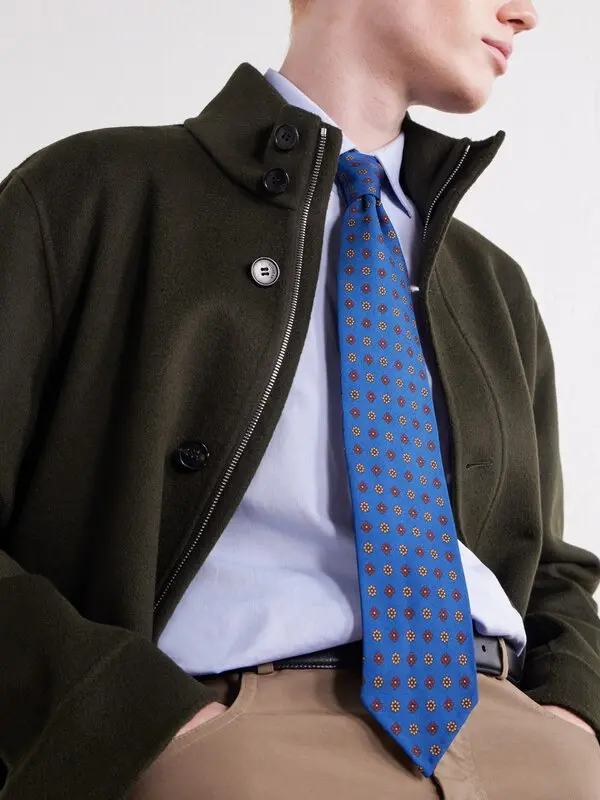 Rubinacci 8cm Printed Silk-twill Tie - Blue