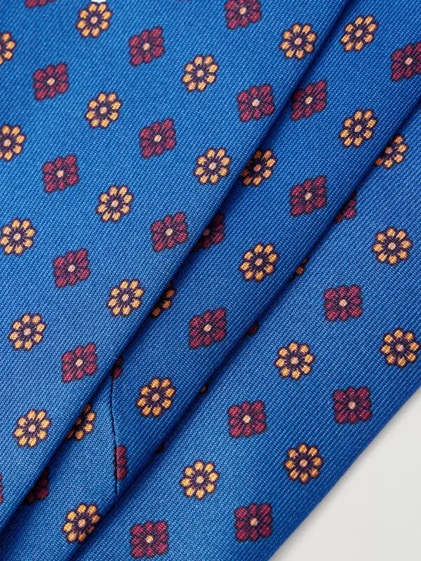 Rubinacci 8cm Printed Silk-twill Tie - Blue