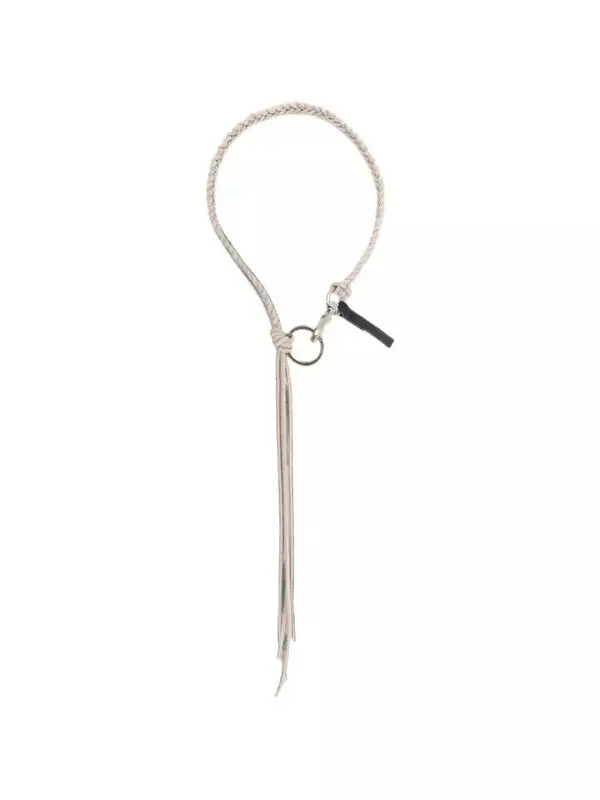 Our Legacy Braided Leather Necklace - Grey