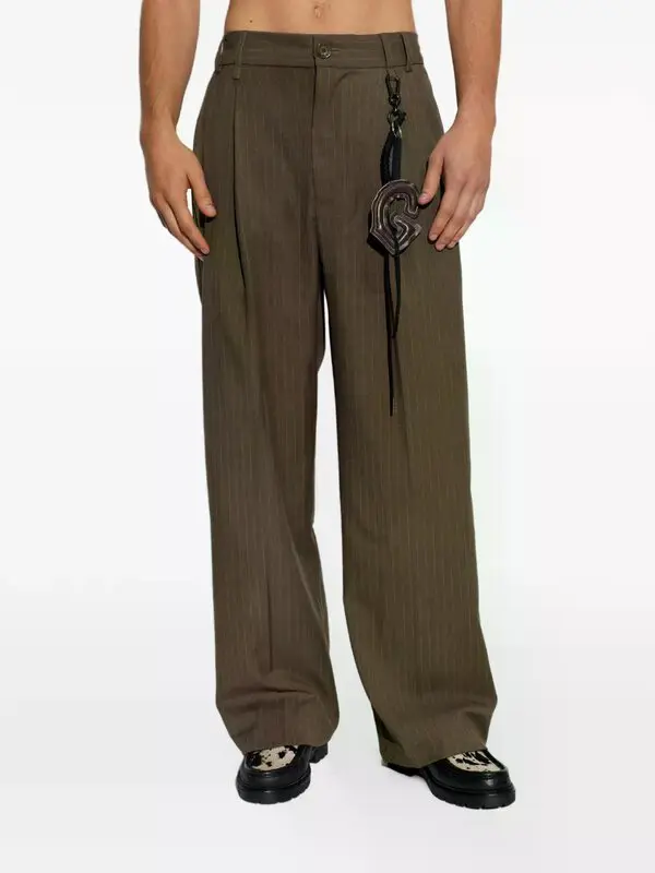 SONG FOR THE MUTE Pinstripe Pleated Trousers