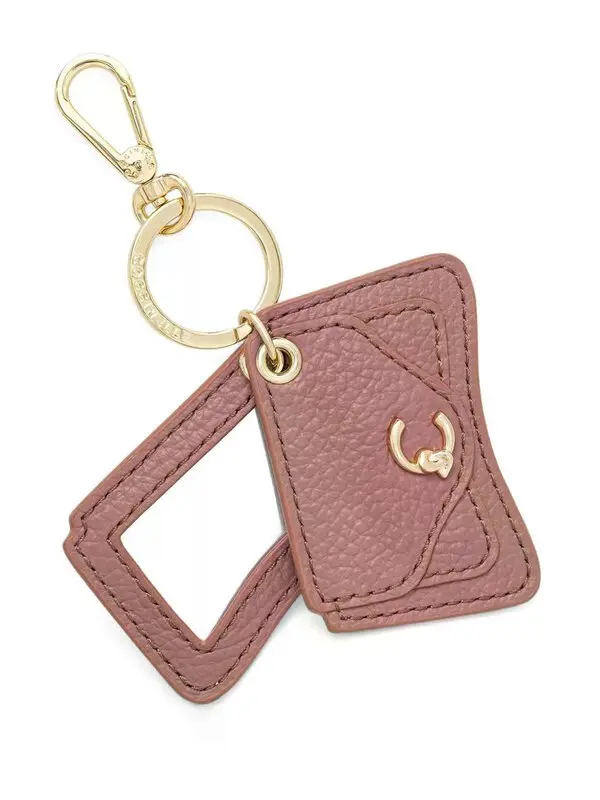 COCCINELLE Logo-plaque Pebbled Keyring - Pink